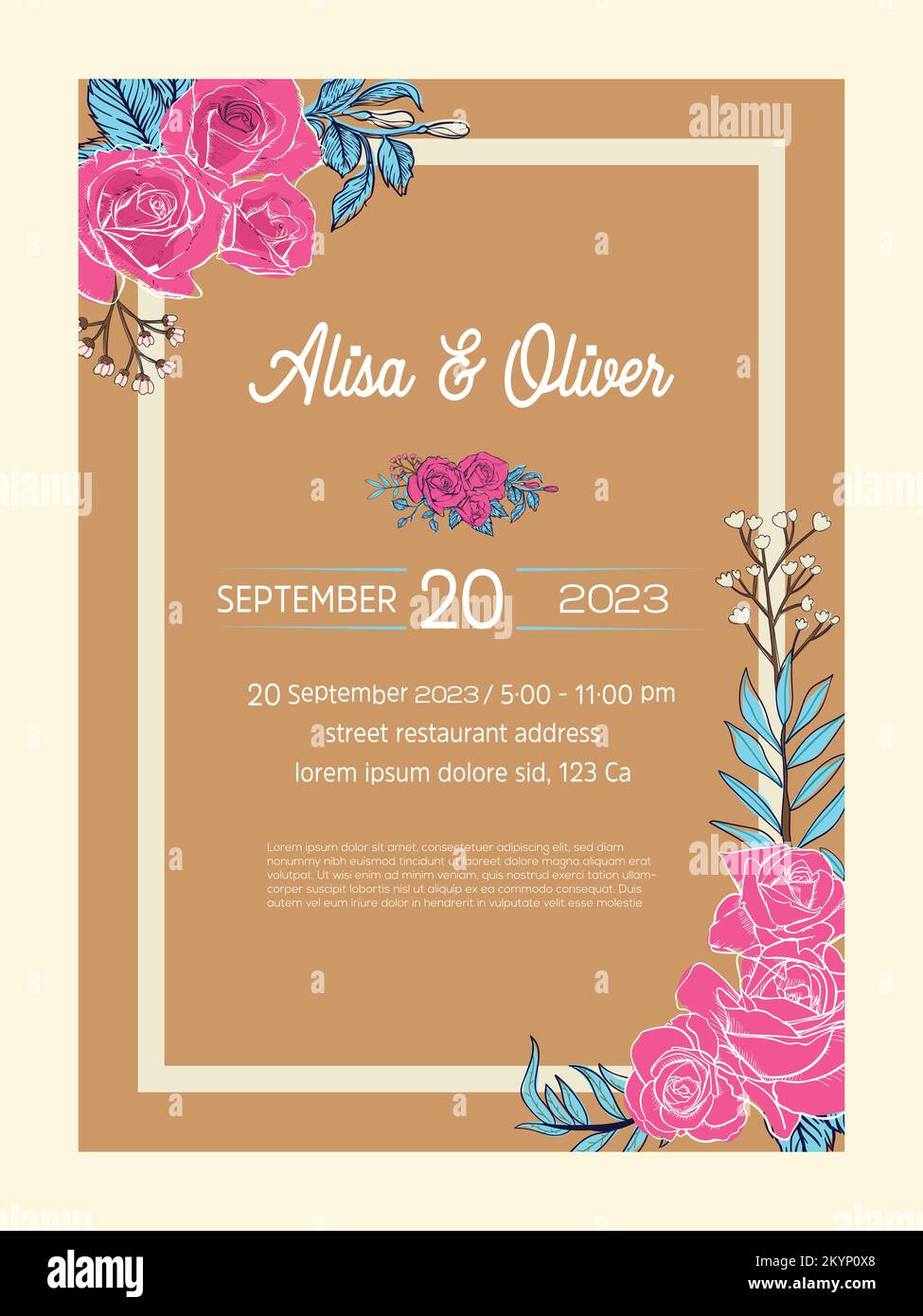 Wedding invitation card vector template design Stock Vector Image & Art ...