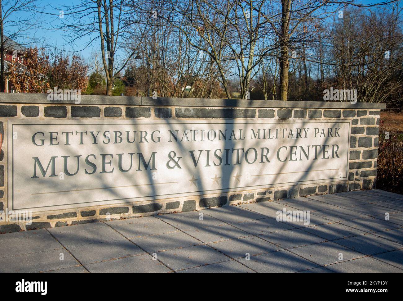 Sign at the Gettysburg National Military Park and Museum Stock Photo ...