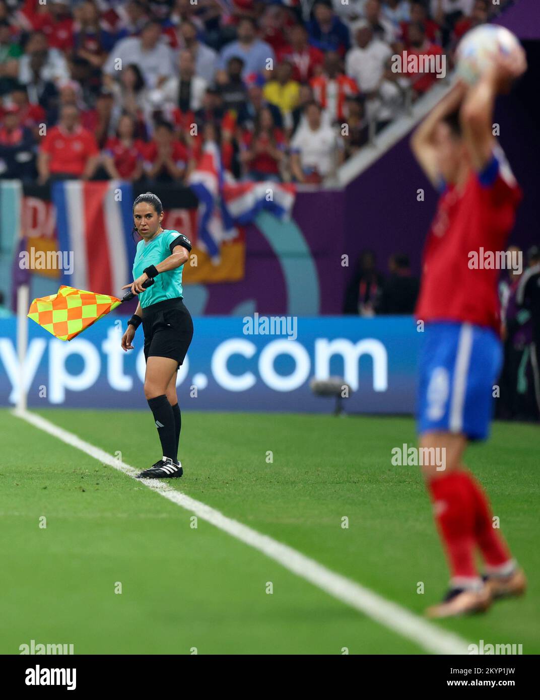 Al Khor, Qatar. 1st Dec, 2022. Assistant referee Karen Diaz Medina ...