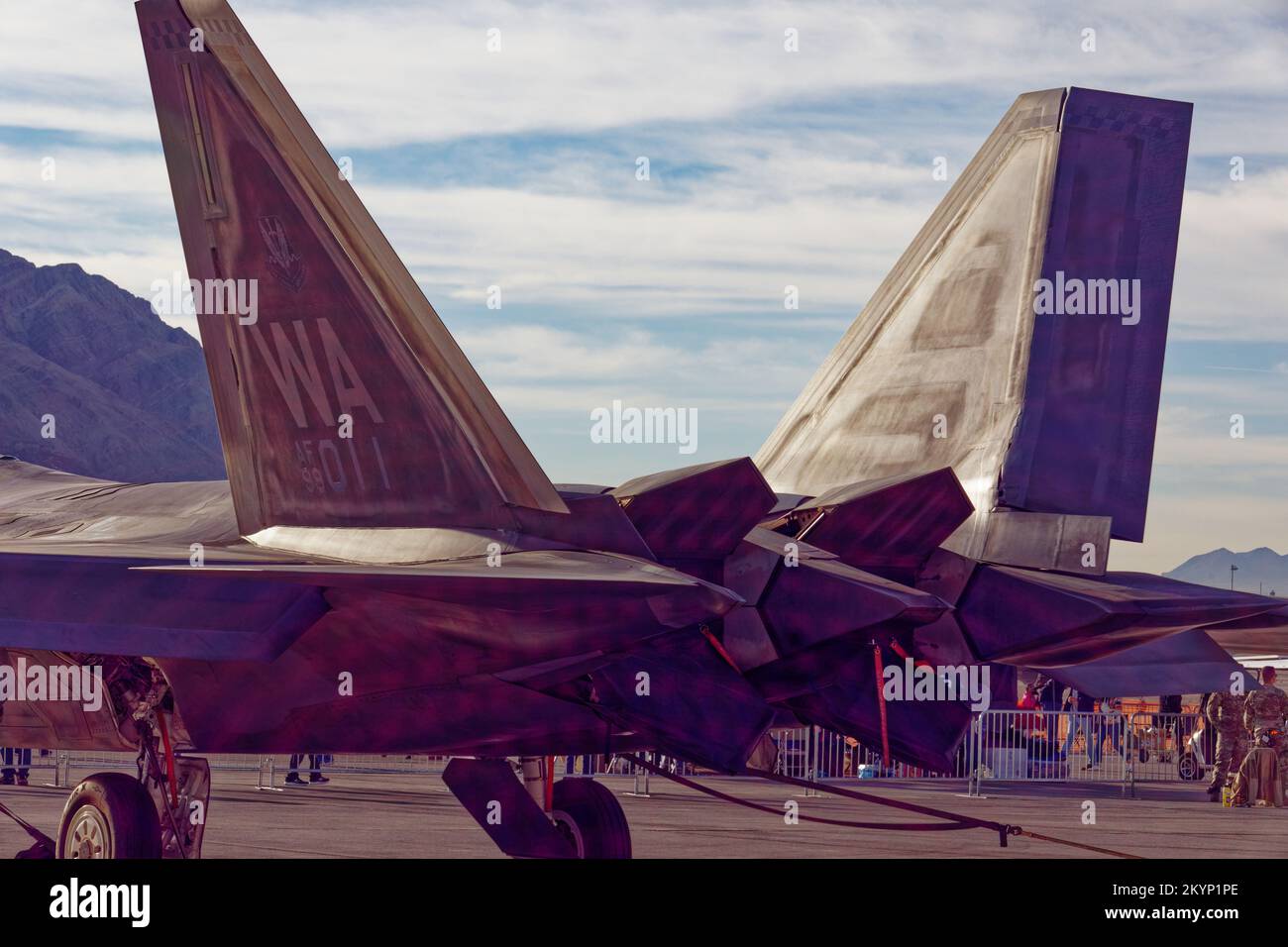 Tail of an F-22 Fighter at Nellis Air Show Stock Photo - Alamy