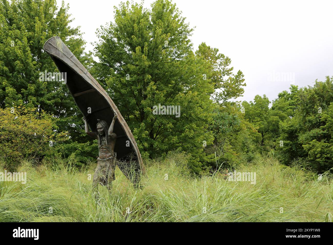 Scenery with Statue of native American - Cuyahoga Valley National Park ...