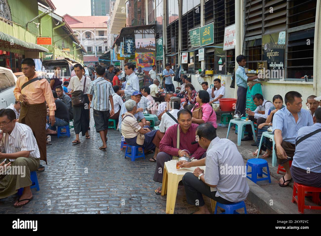 Street Cafe Yangon Myanmar Stock Photo - Alamy