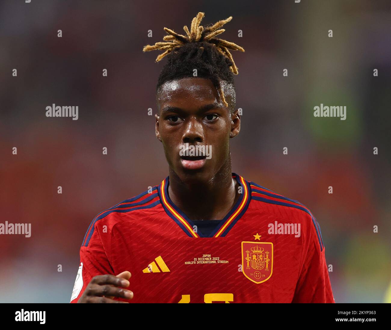 Doha, Qatar, 1st December 2022. Nico Williams of Spain during the FIFA ...
