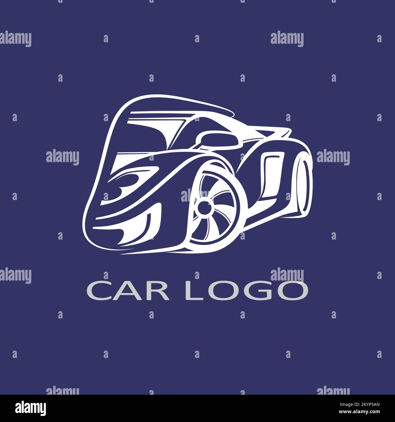 white car logo template with a blue background Stock Vector Image & Art ...