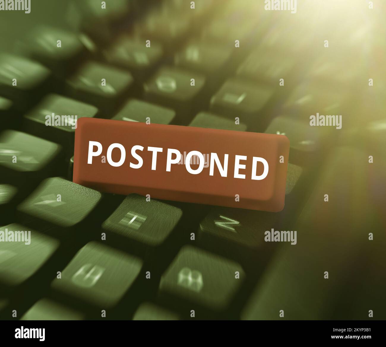 Inspiration showing sign Postponed. Business concept to place later in ...