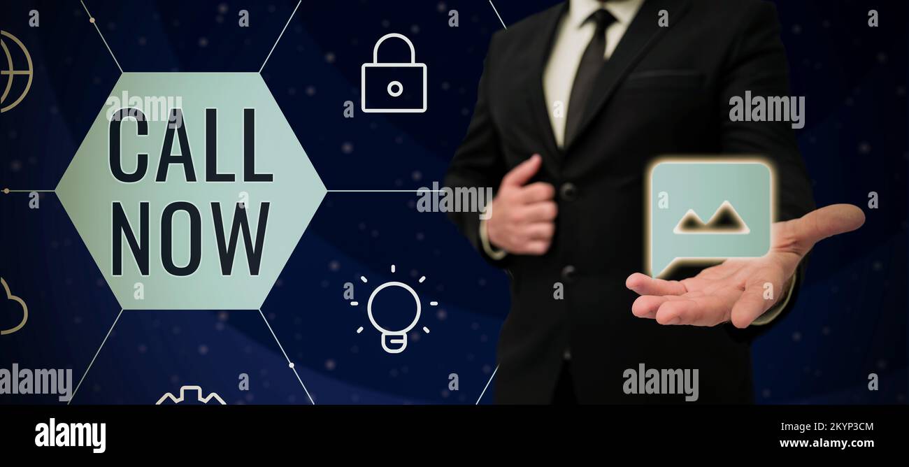 Conceptual display Call Now. Business overview To immediately contact a ...
