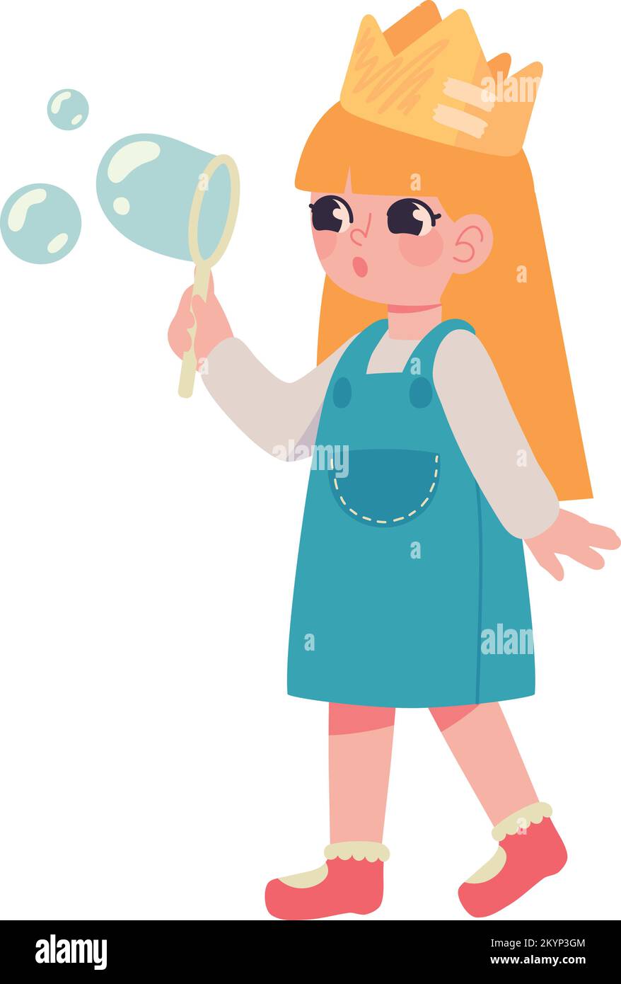 girl playing with bubbles Stock Vector Image & Art - Alamy