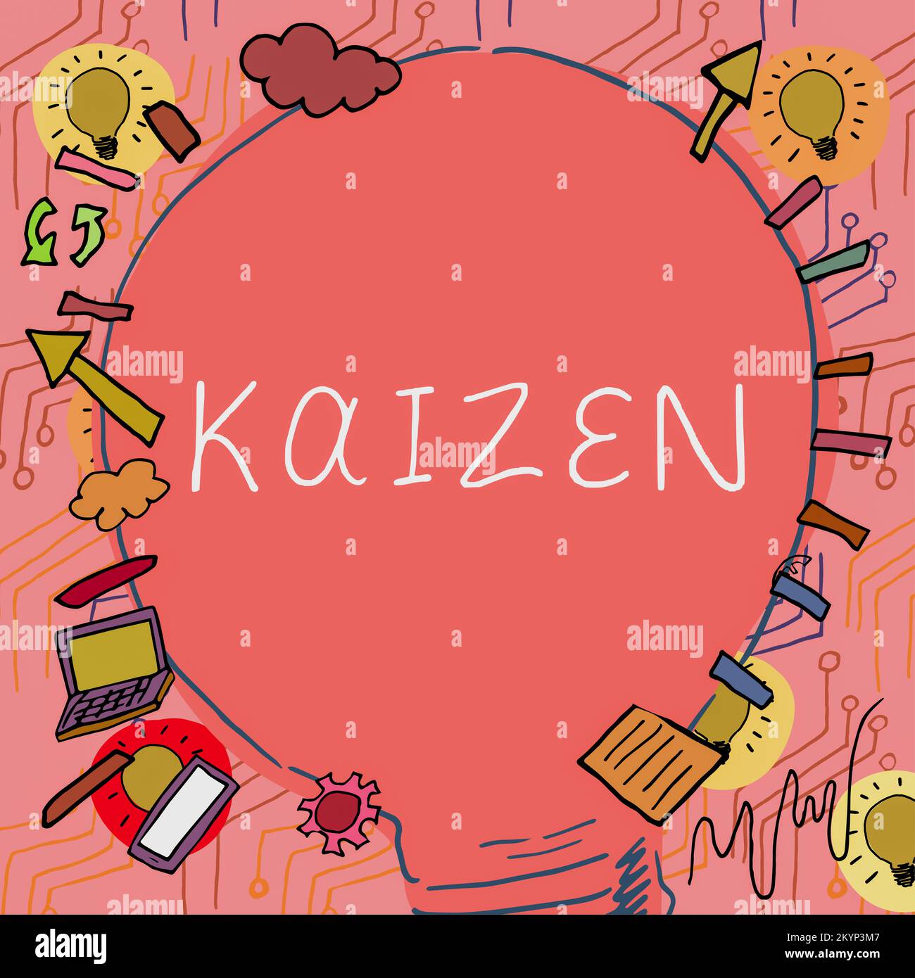 Conceptual caption Kaizen. Word for a Japanese business philosophy of ... Conceptual caption Kaizen. Word for a Japanese business philosophy of ...
