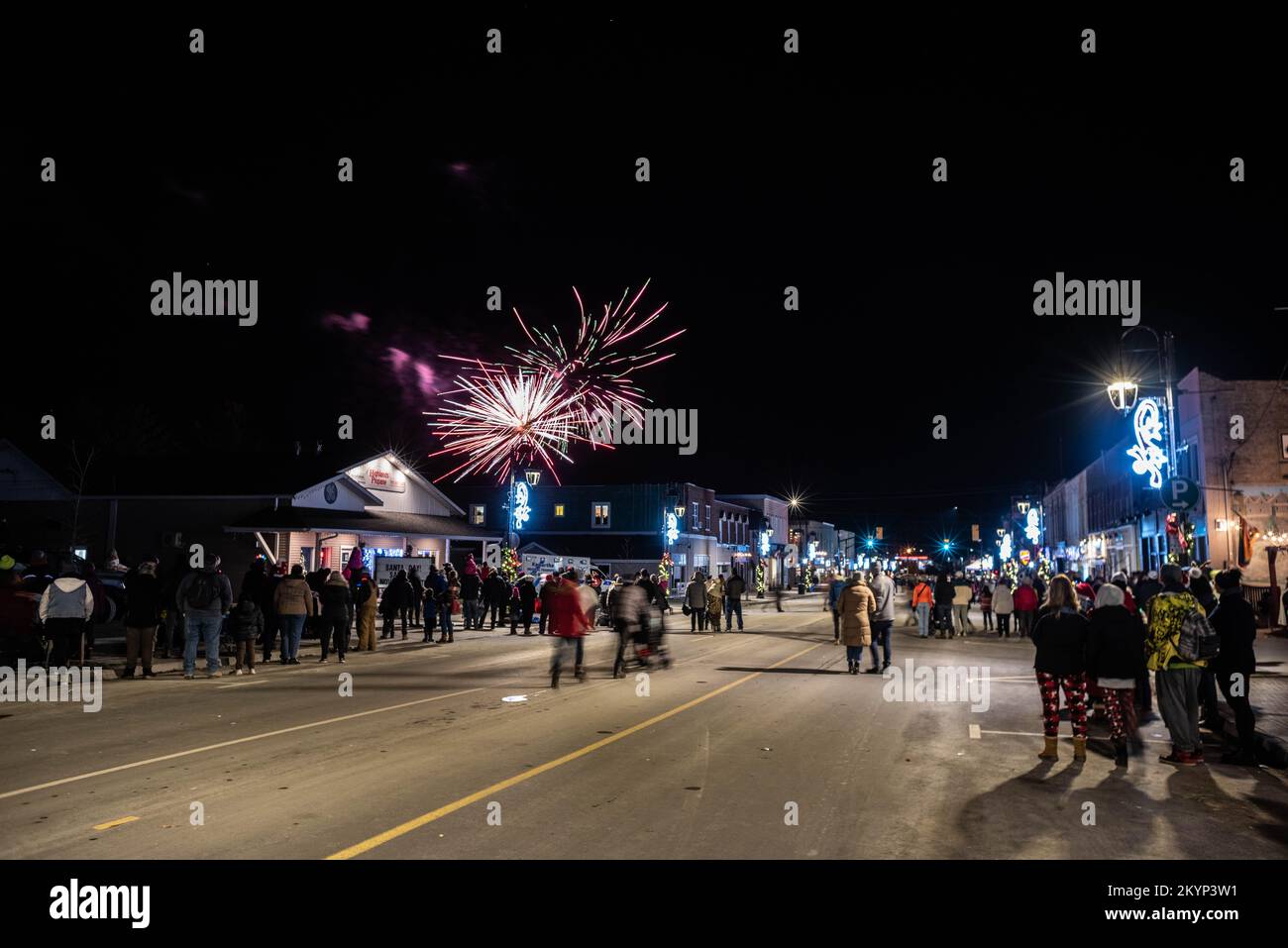 Fenelon Falls Santa Clause Parade Fireworks Stock Photo - Alamy