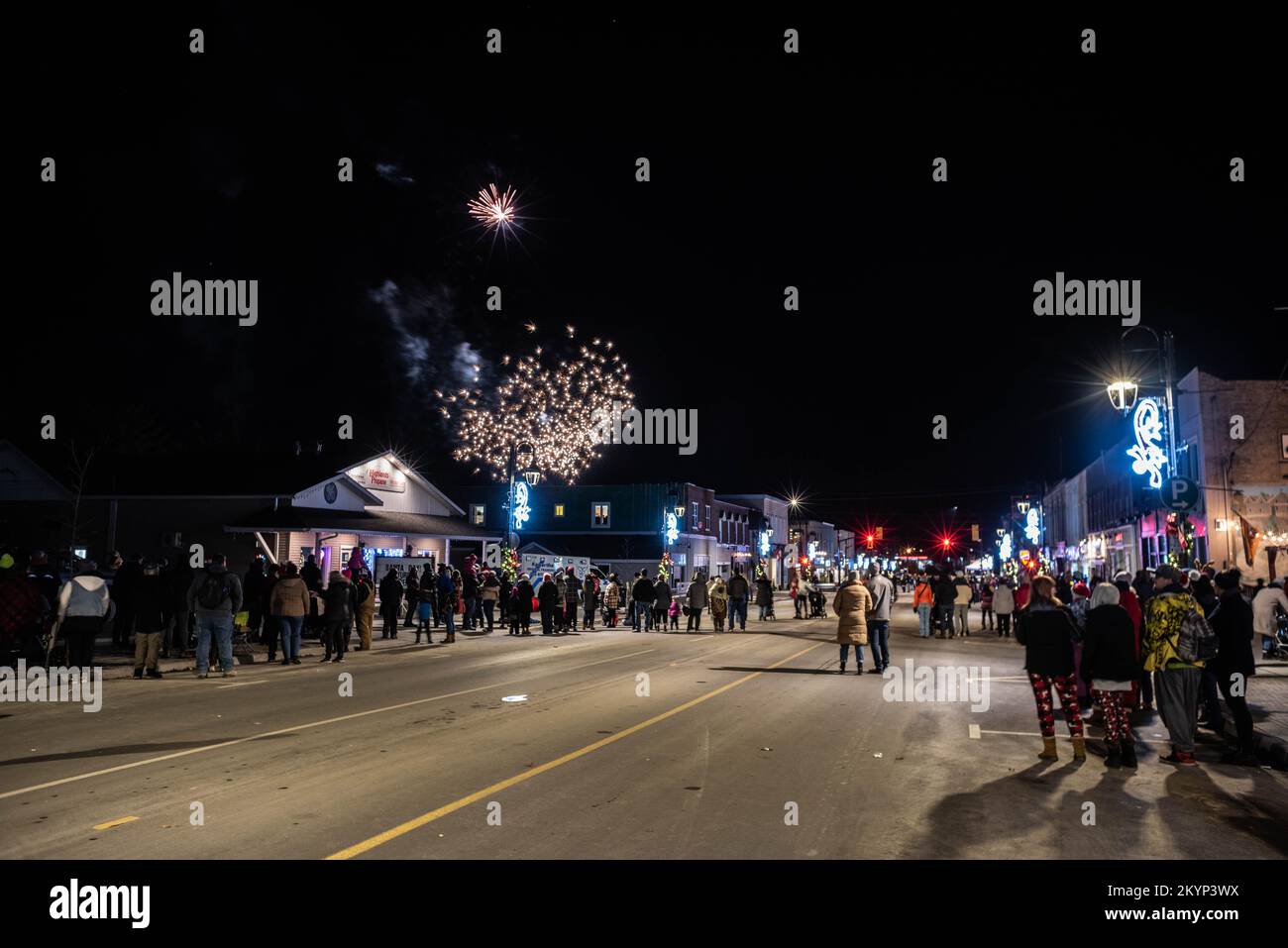 Fenelon Falls Santa Clause Parade Fireworks Stock Photo - Alamy