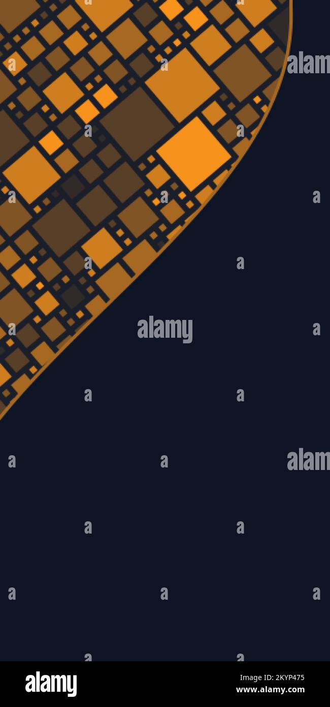 Blockchain technology half page ad banner. IT mid-page unit banner ...