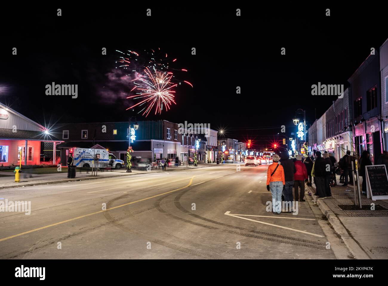 Fenelon Falls Santa Clause Parade Fireworks Stock Photo - Alamy