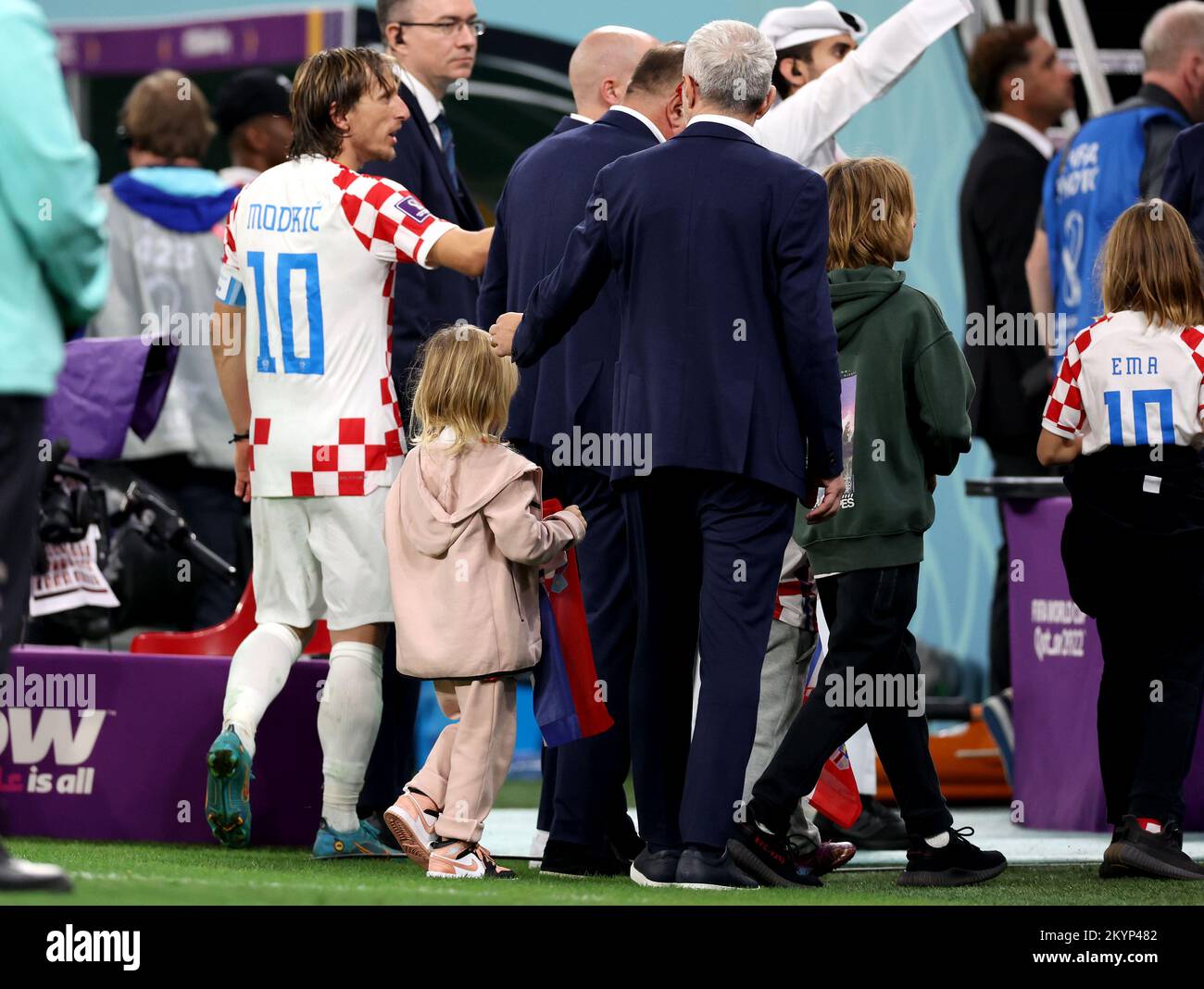 DOHA, QATAR - DECEMBER 01: Luka Modric of Croatia with his three ...