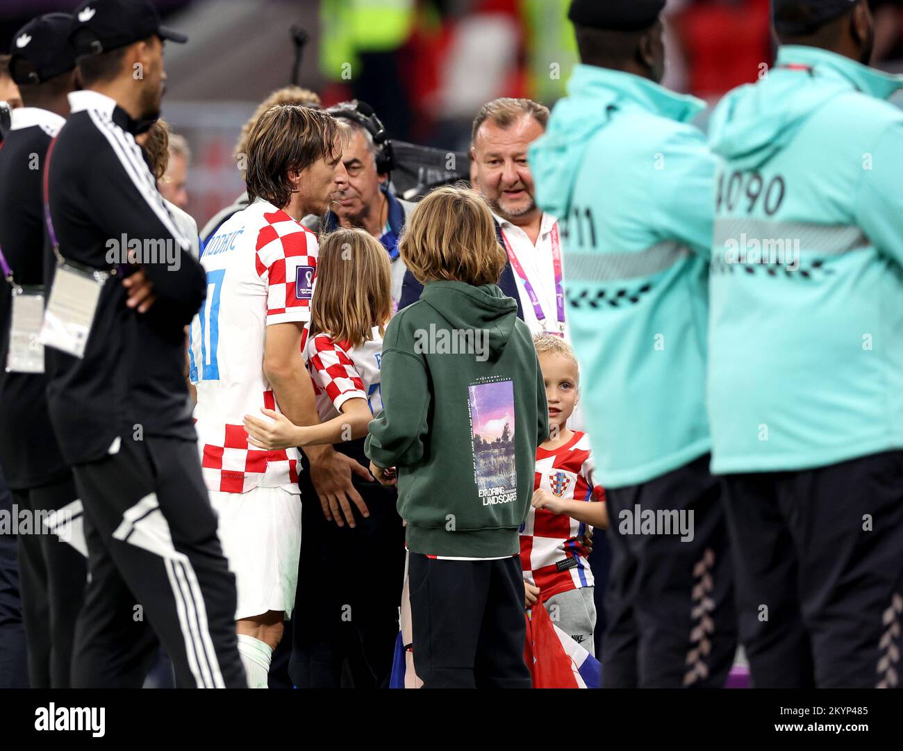DOHA, QATAR - DECEMBER 01: Luka Modric of Croatia with his three ...