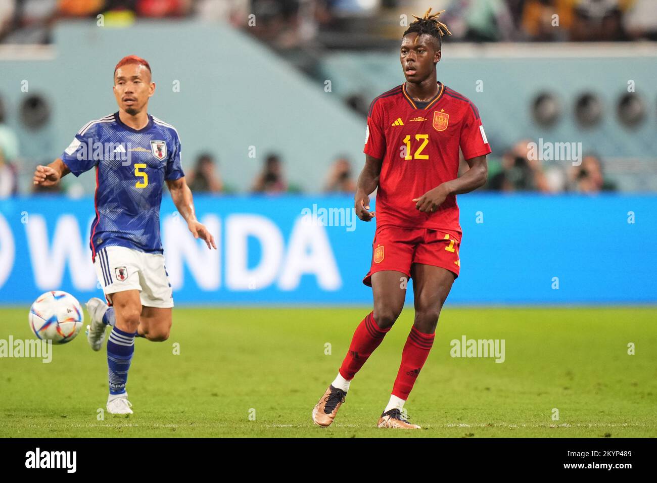 Ar Rayyan, Qatar, December 1, 2022 Nico Williams of Spain during the ...