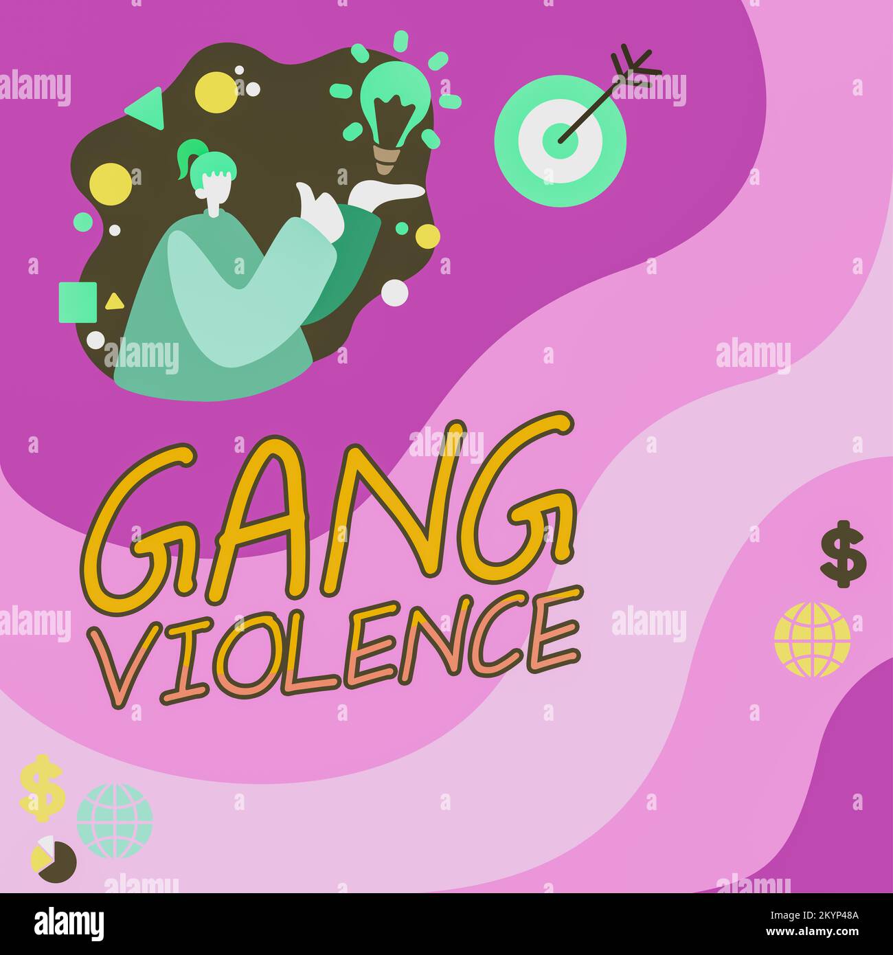 Conceptual display Gang Violence. Word for infringement of the laws ...