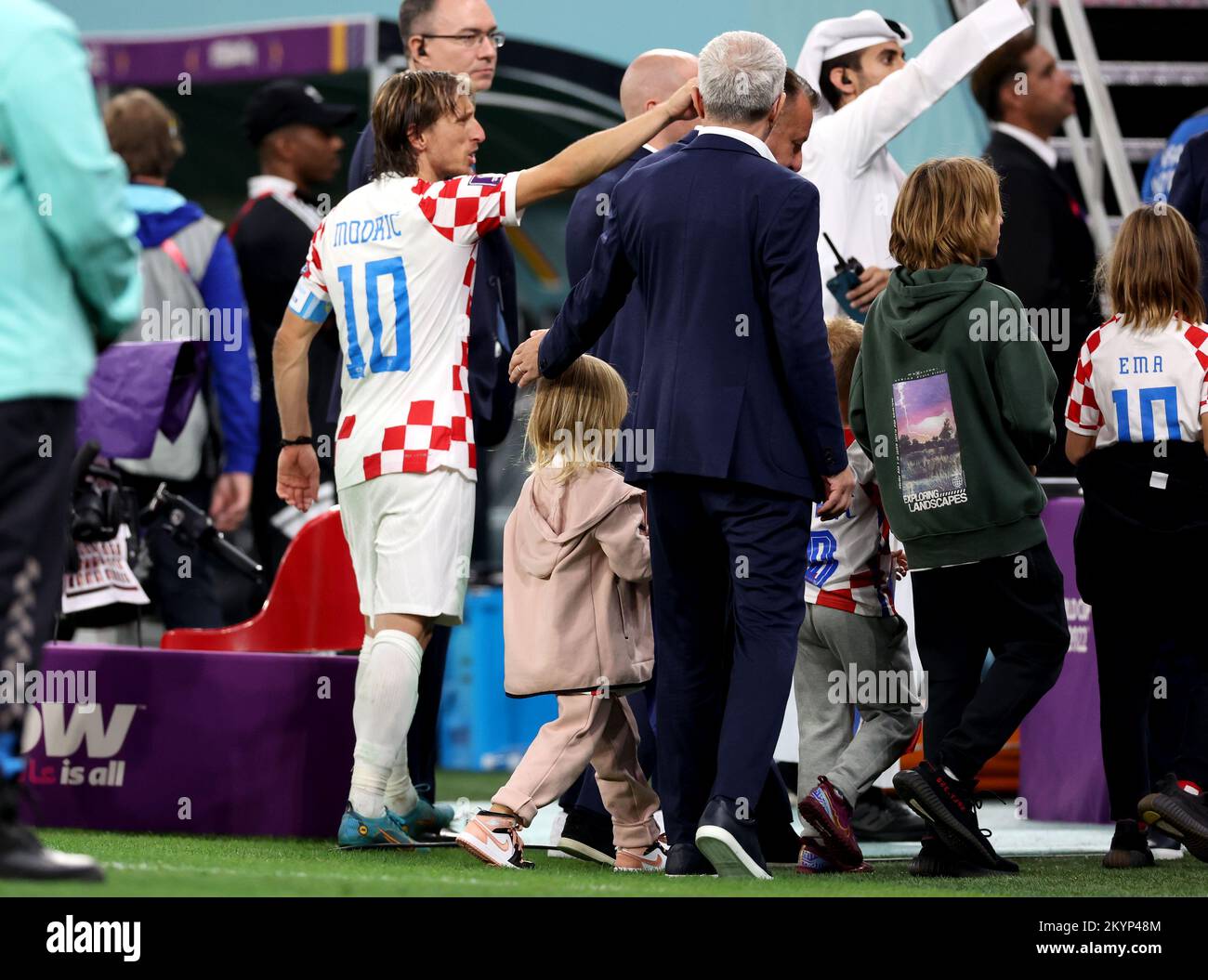 DOHA, QATAR - DECEMBER 01: Luka Modric of Croatia with his three ...