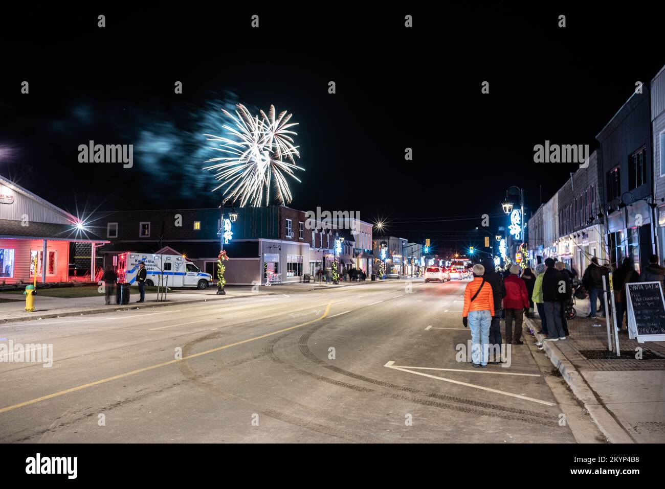 Fenelon Falls Santa Clause Parade Fireworks Stock Photo - Alamy