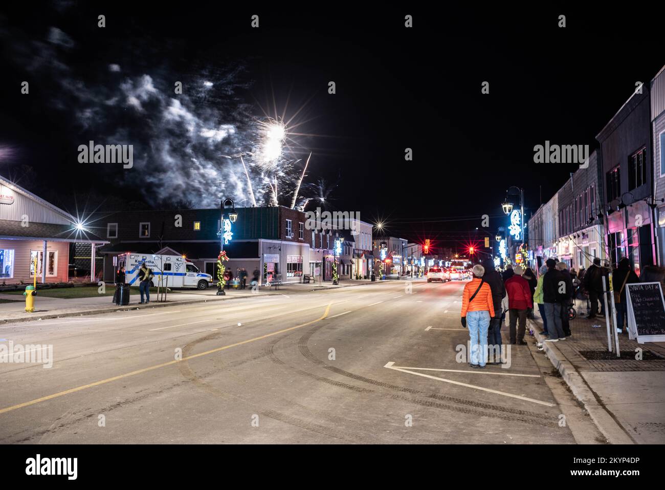 Fenelon Falls Santa Clause Parade Fireworks Stock Photo - Alamy