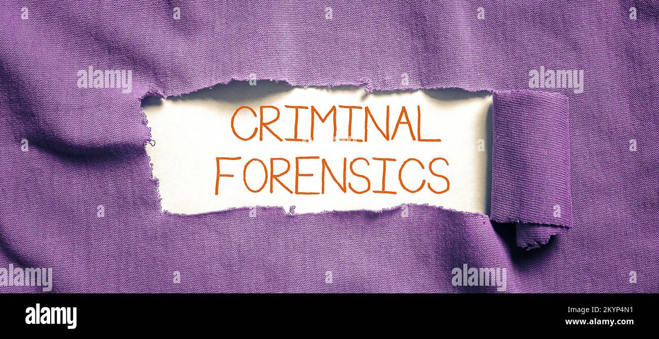 Sign displaying Criminal Forensics. Business showcase Federal Offense ...