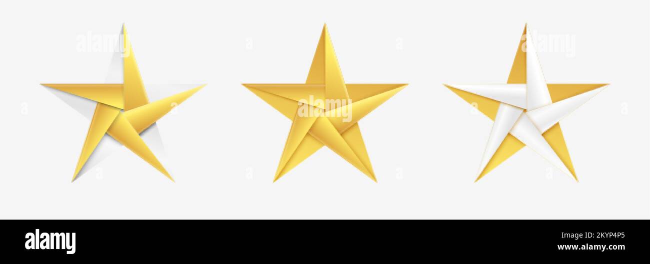 Golden star. Origami christmas star made of gold foil Stock Vector ...