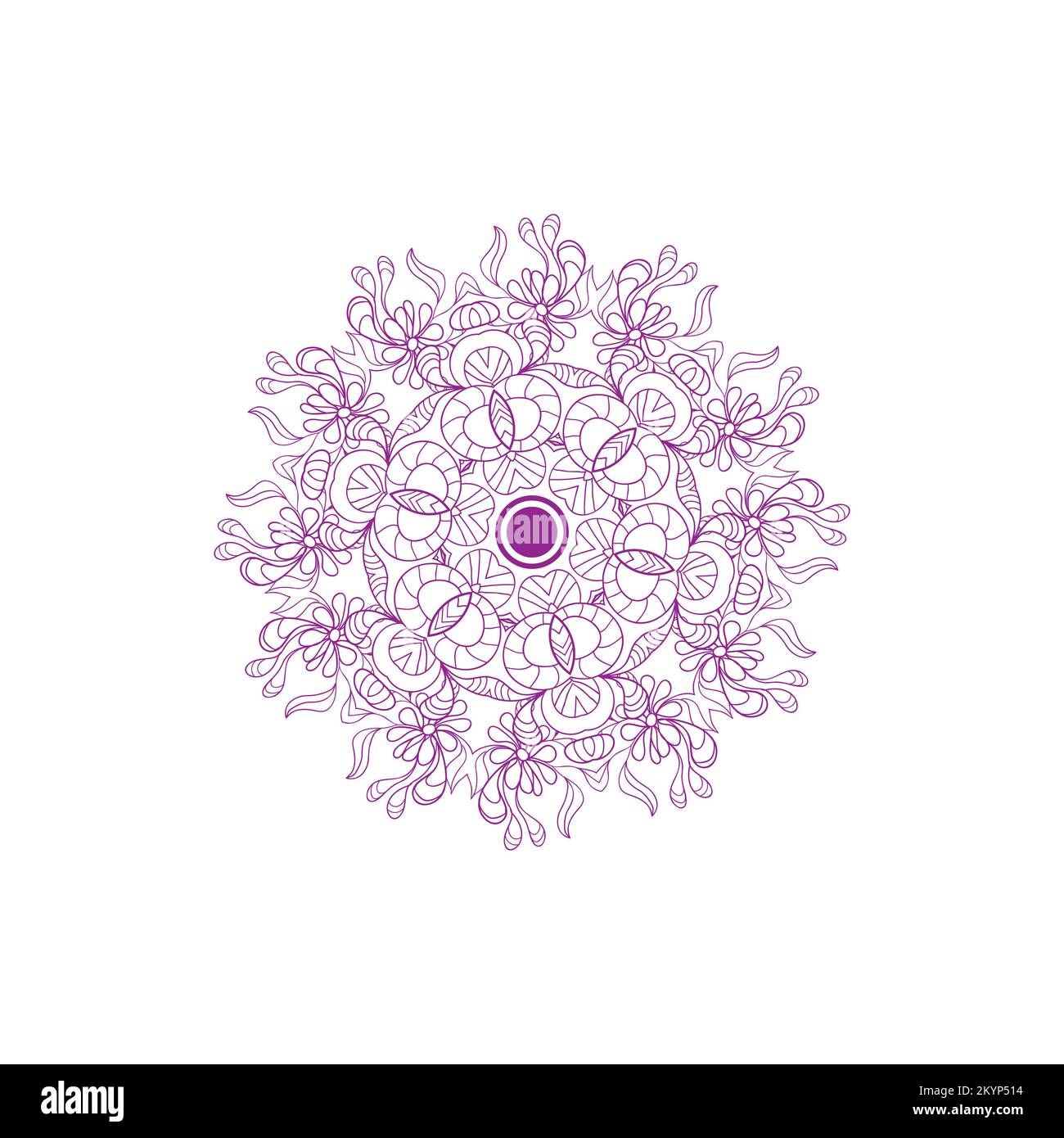 Abstract pink color mandala pattern design with white background Stock ...