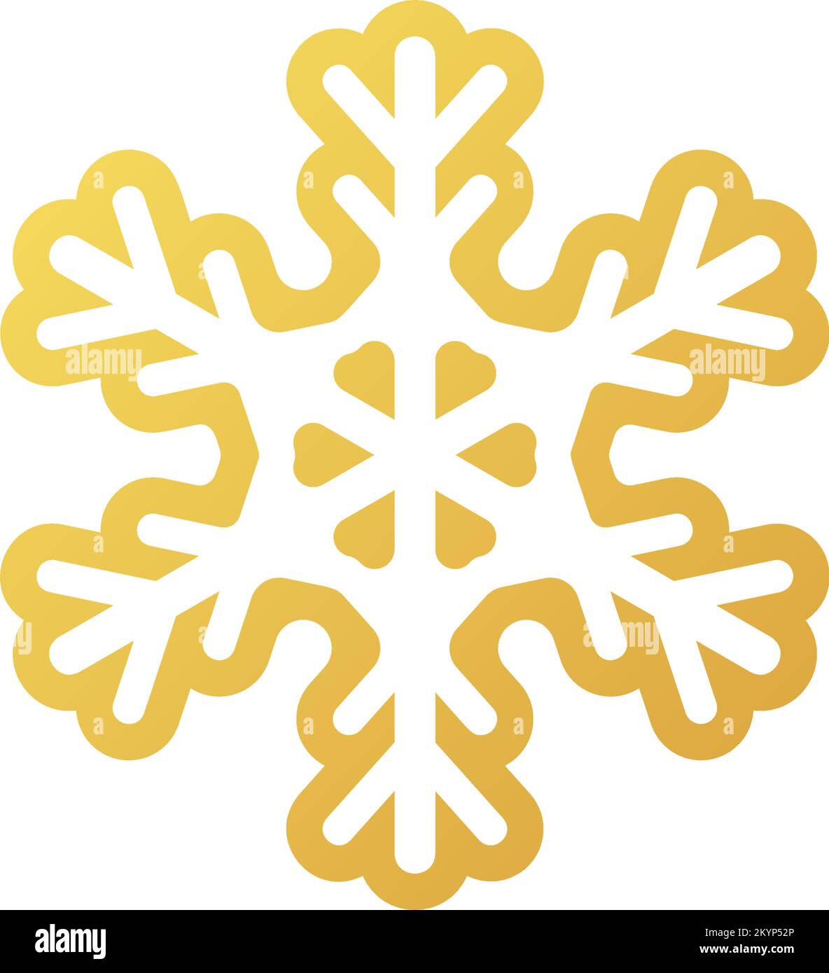 Golden snowflake icon. Foil snow flake stencil blueprint Stock Vector ...