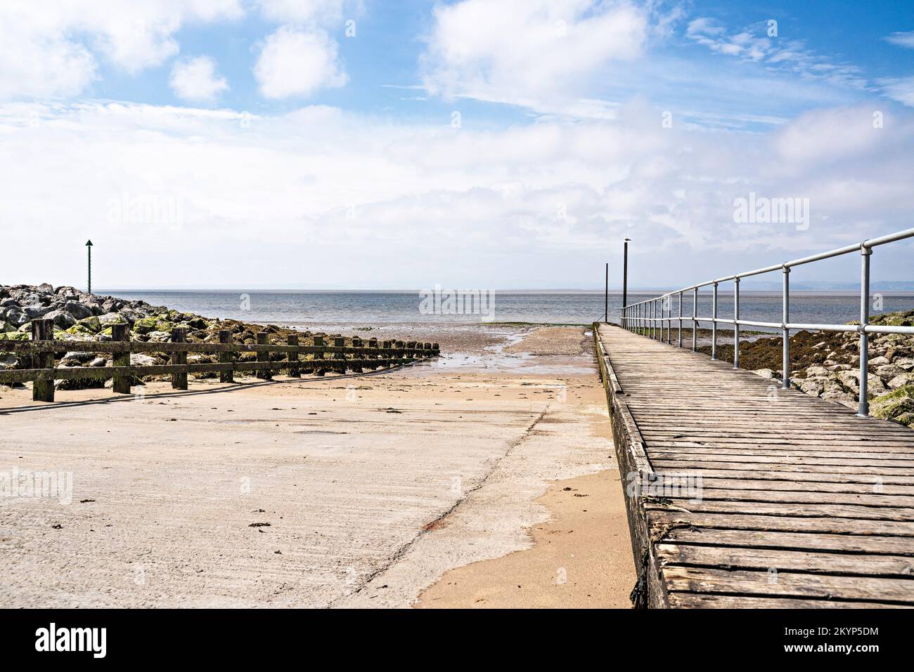 Wooden path and boat slipway Stock Photo - Alamy