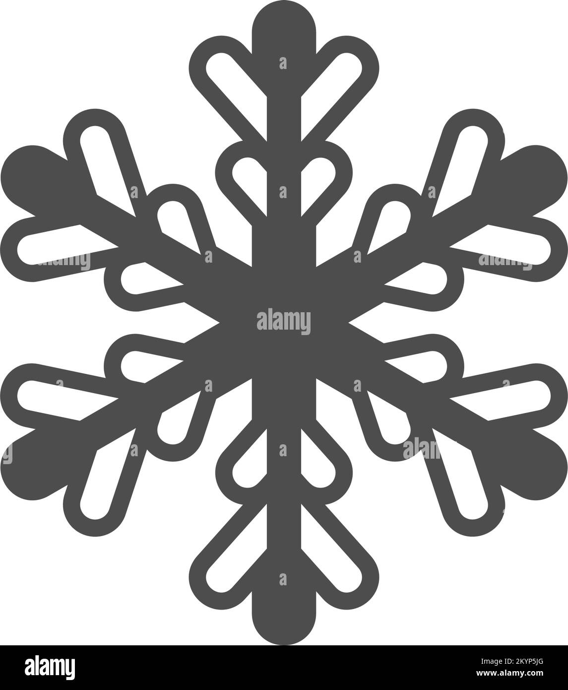 Snowflake silhouette icon. Snow flake stencil blueprint Stock Vector ...
