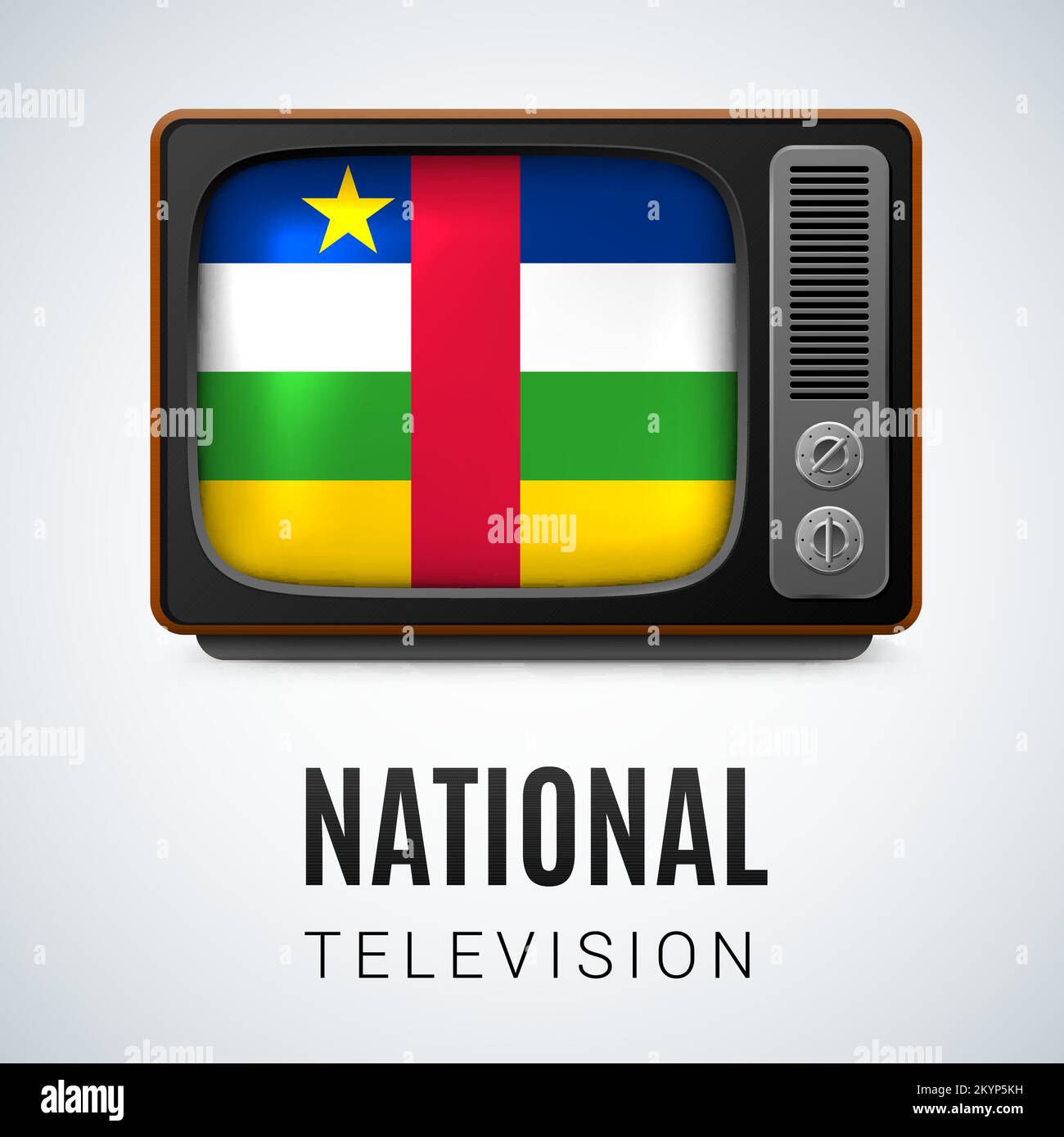 Vintage TV and Flag of Central African Republic as Symbol National ...