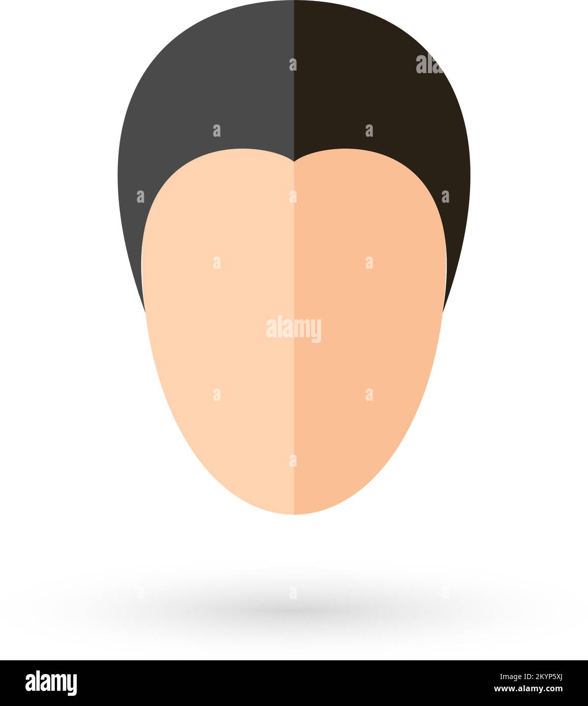 Male Faceless Person Head Avatar Icon with Black Hairstyle. Isolated ...