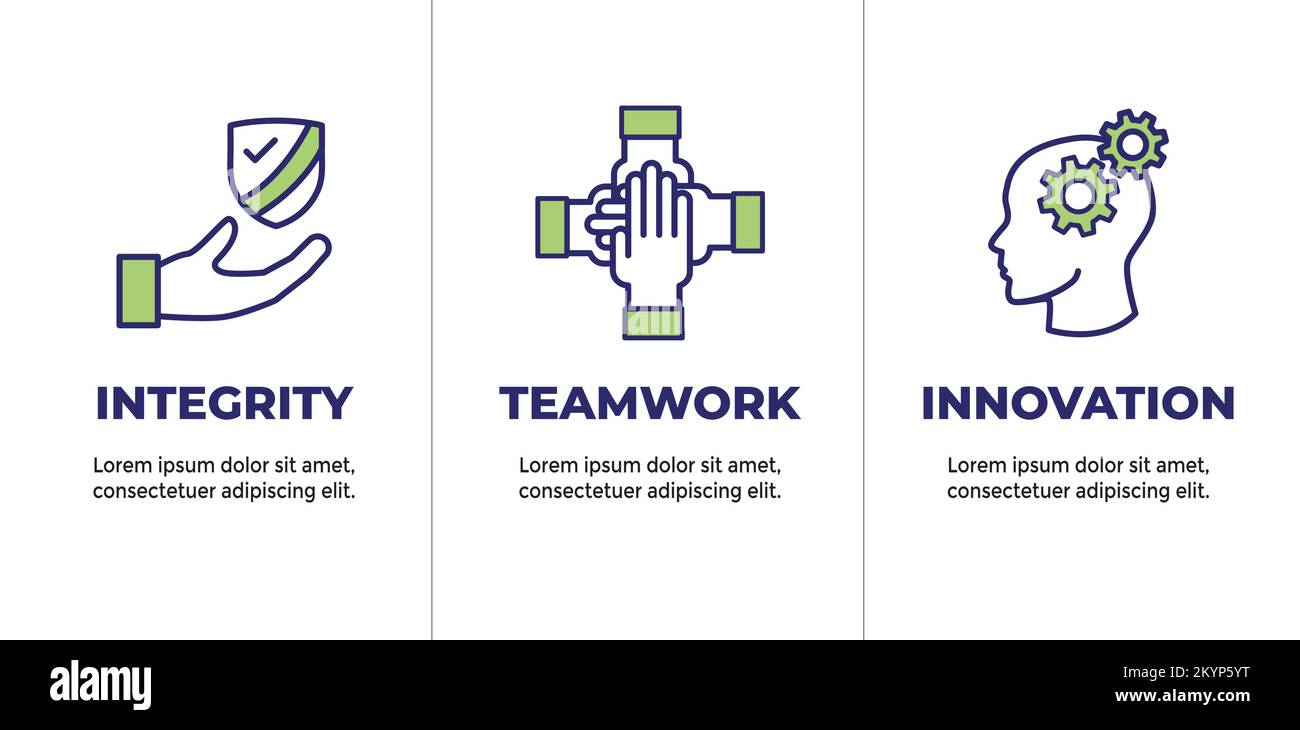Core Values or Mission with Vision Icon Set Stock Vector Image & Art ...