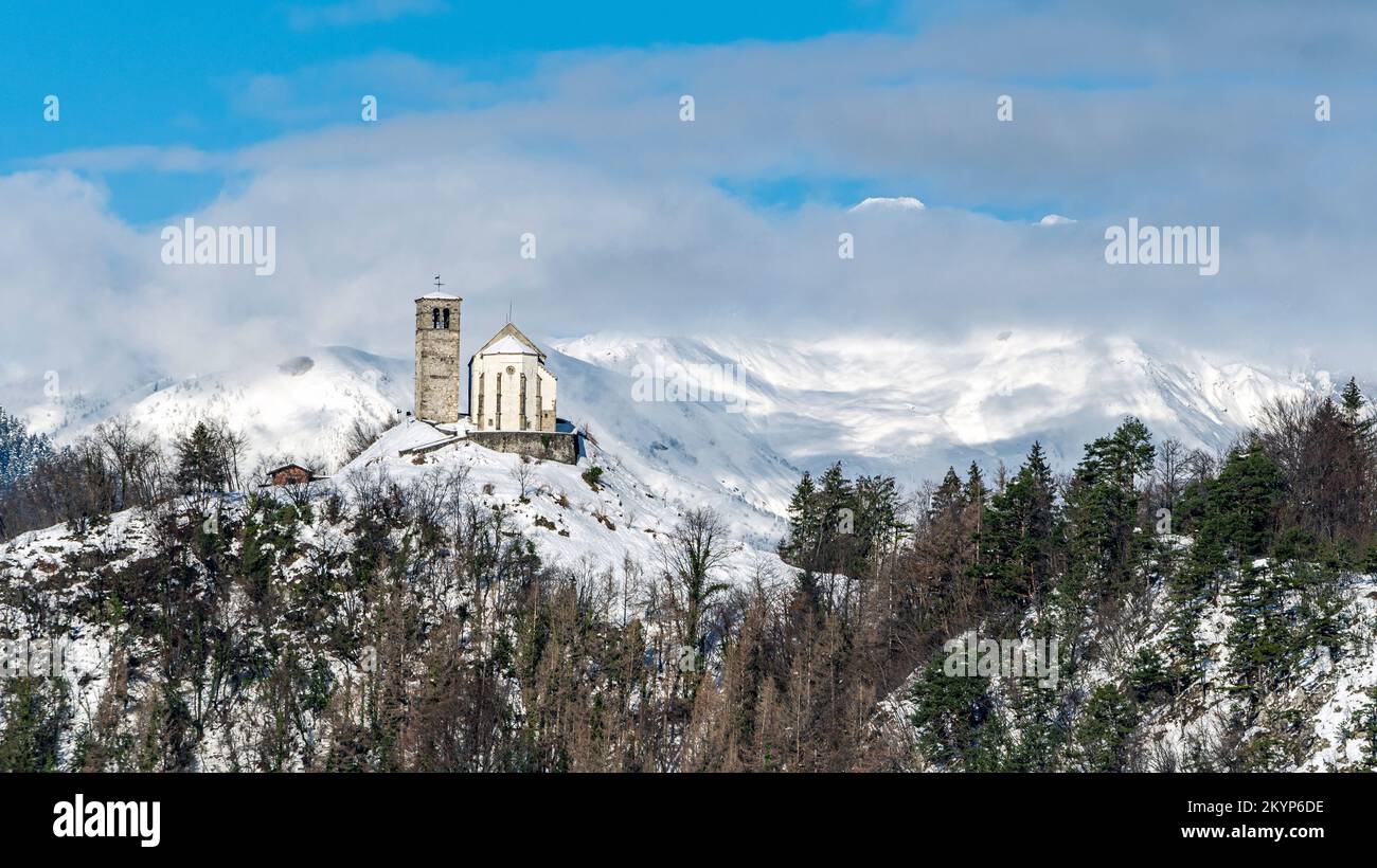 Church on top of the mountain Stock Photo - Alamy