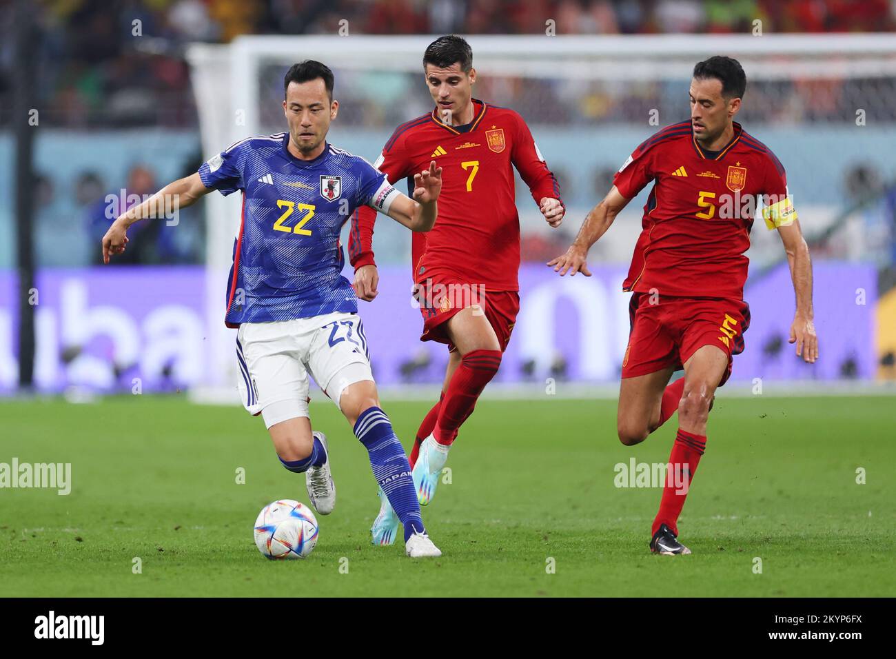 Al Rayyan, Qatar. 1st Dec, 2022. (L-R) Maya Yoshida (JPN), Alvaro ...