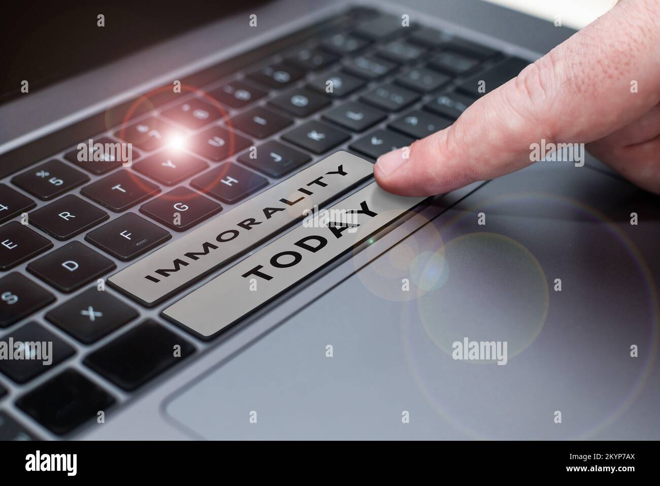 Writing displaying text Immorality. Business concept the state or ...