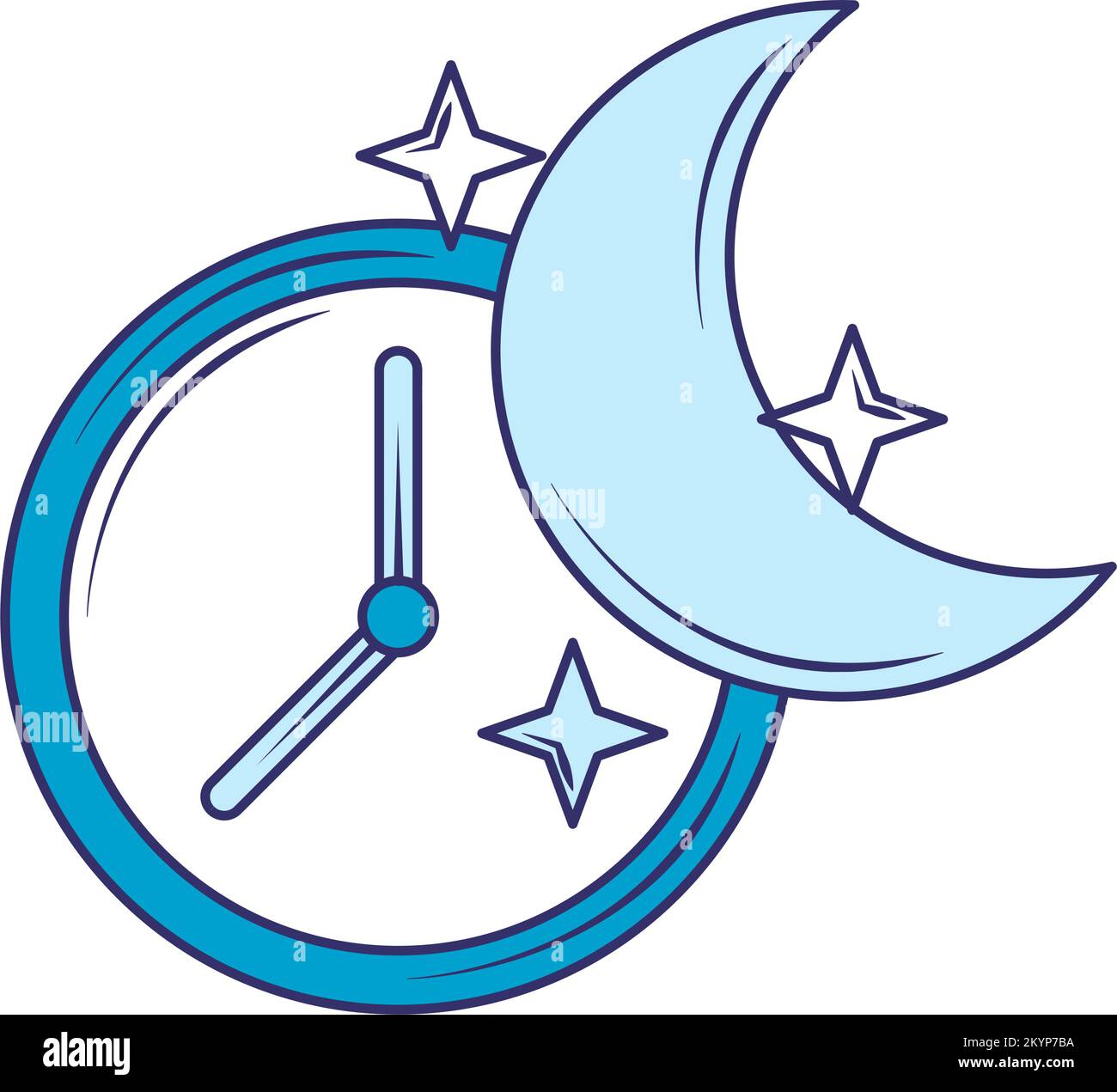 bedtime moon and clock Stock Vector Image & Art - Alamy