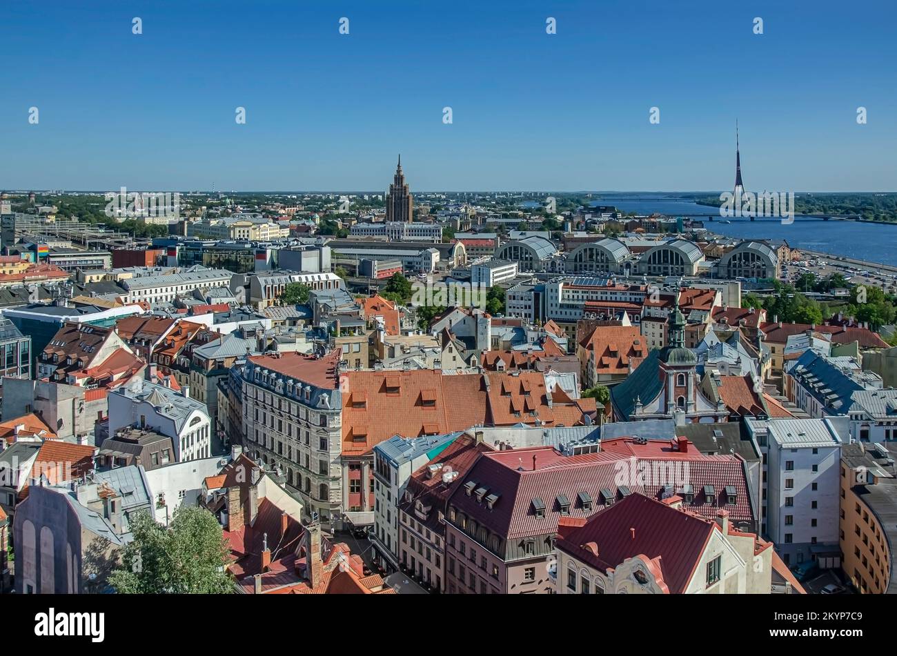 Aerial view of the old town riga hi-res stock photography and images ...