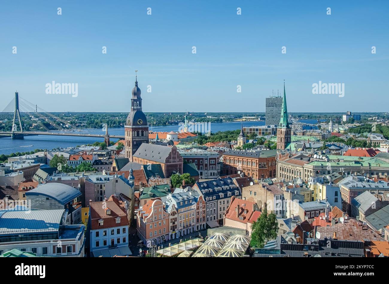 View of Riga city center from above Stock Photo - Alamy