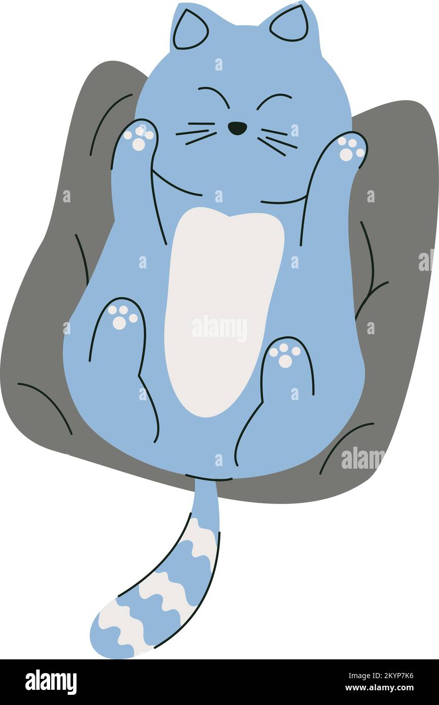 little blue cat Stock Vector Image & Art - Alamy