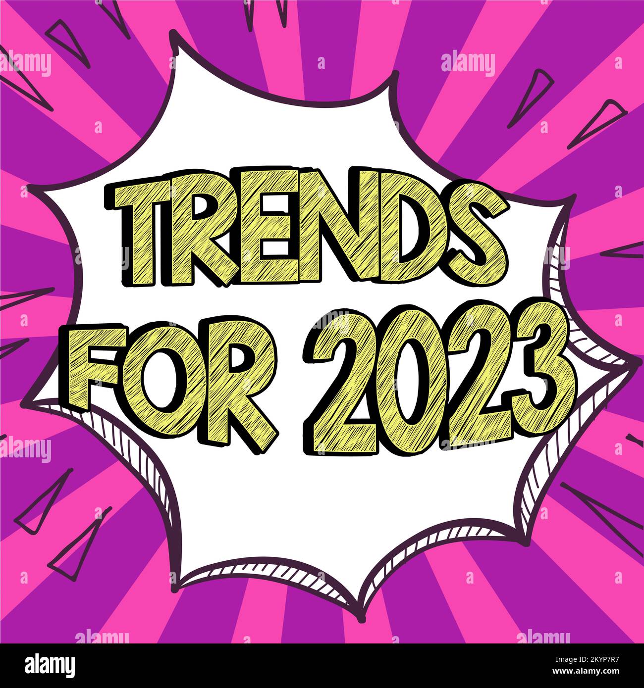 Conceptual caption Trends For 2023. Word Written on list of things that ...
