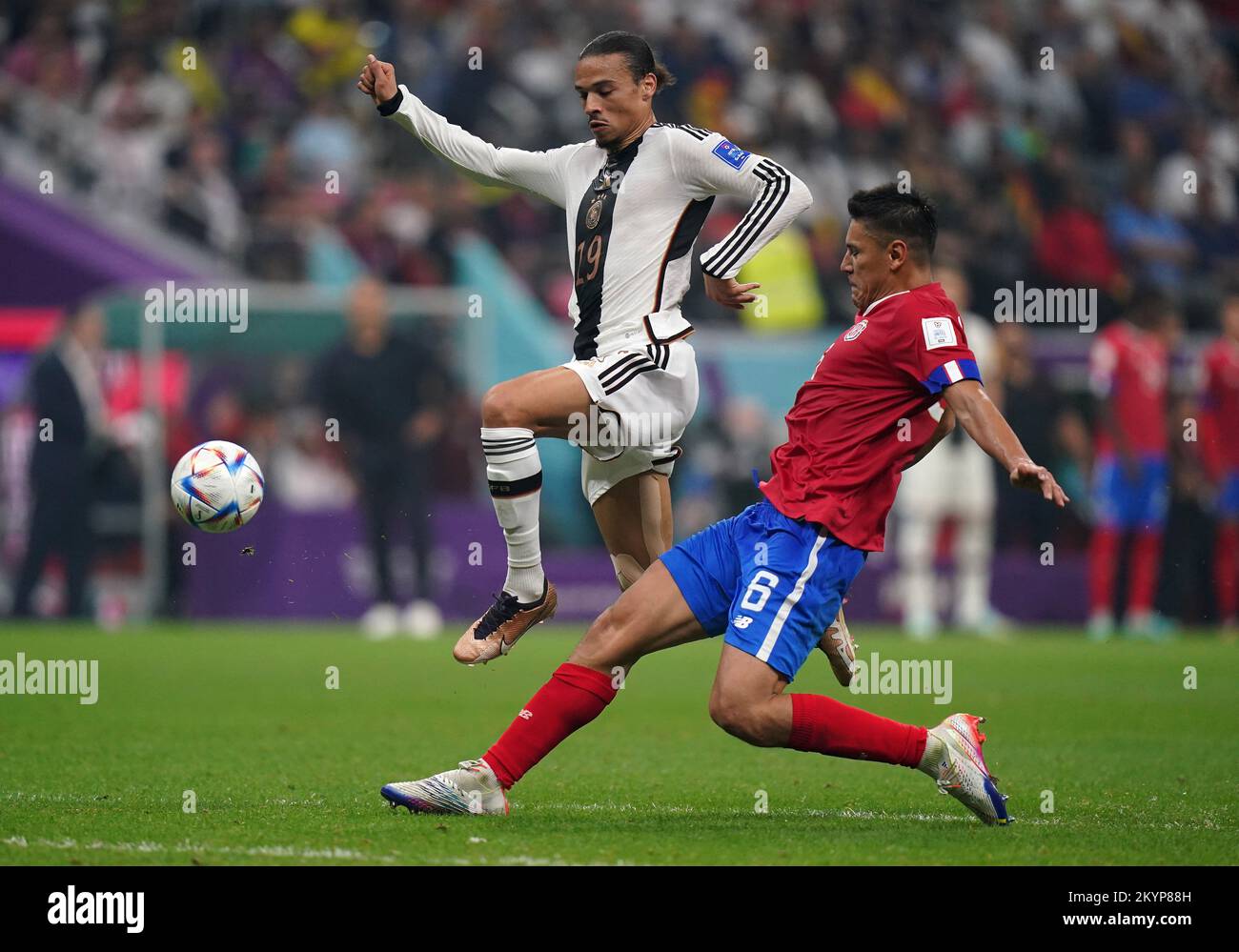Germany's Leroy Sane (left) and Costa Rica's Oscar Duarte battle for ...