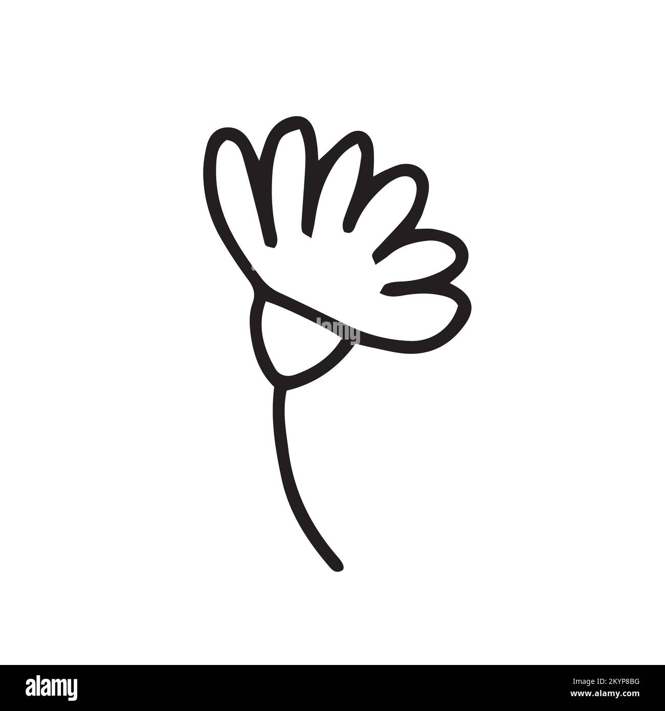 Hand drawn simple flower doodle vector Stock Vector Image & Art - Alamy
