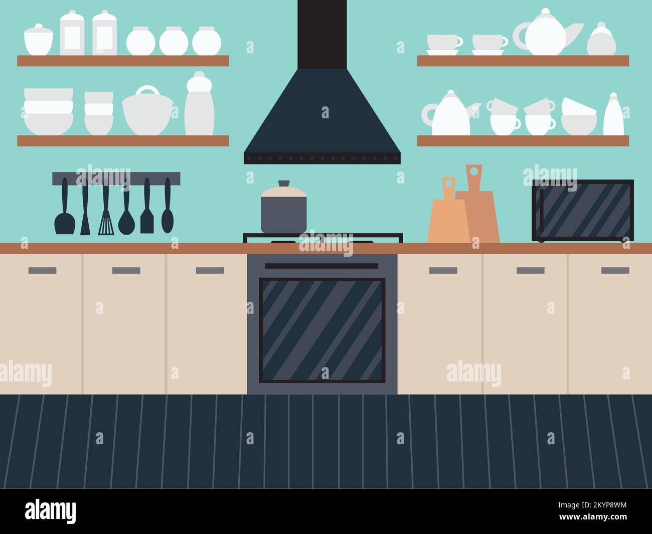 Kitchen range cooker Stock Vector Images - Alamy