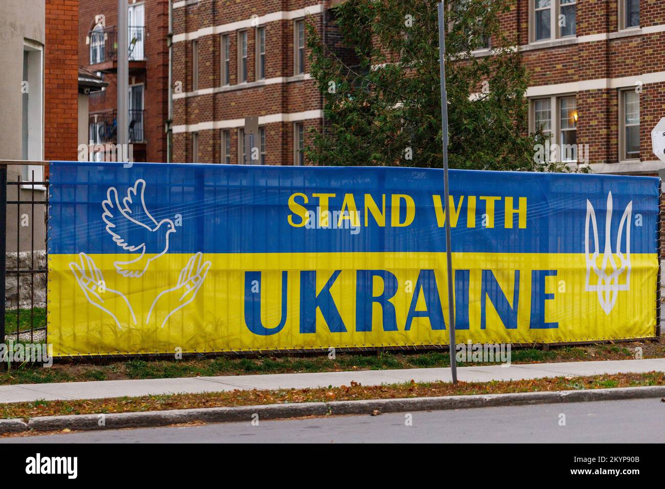 Ottawa, Canada - November 6, 2022: Stand with Ukraine banner near ...