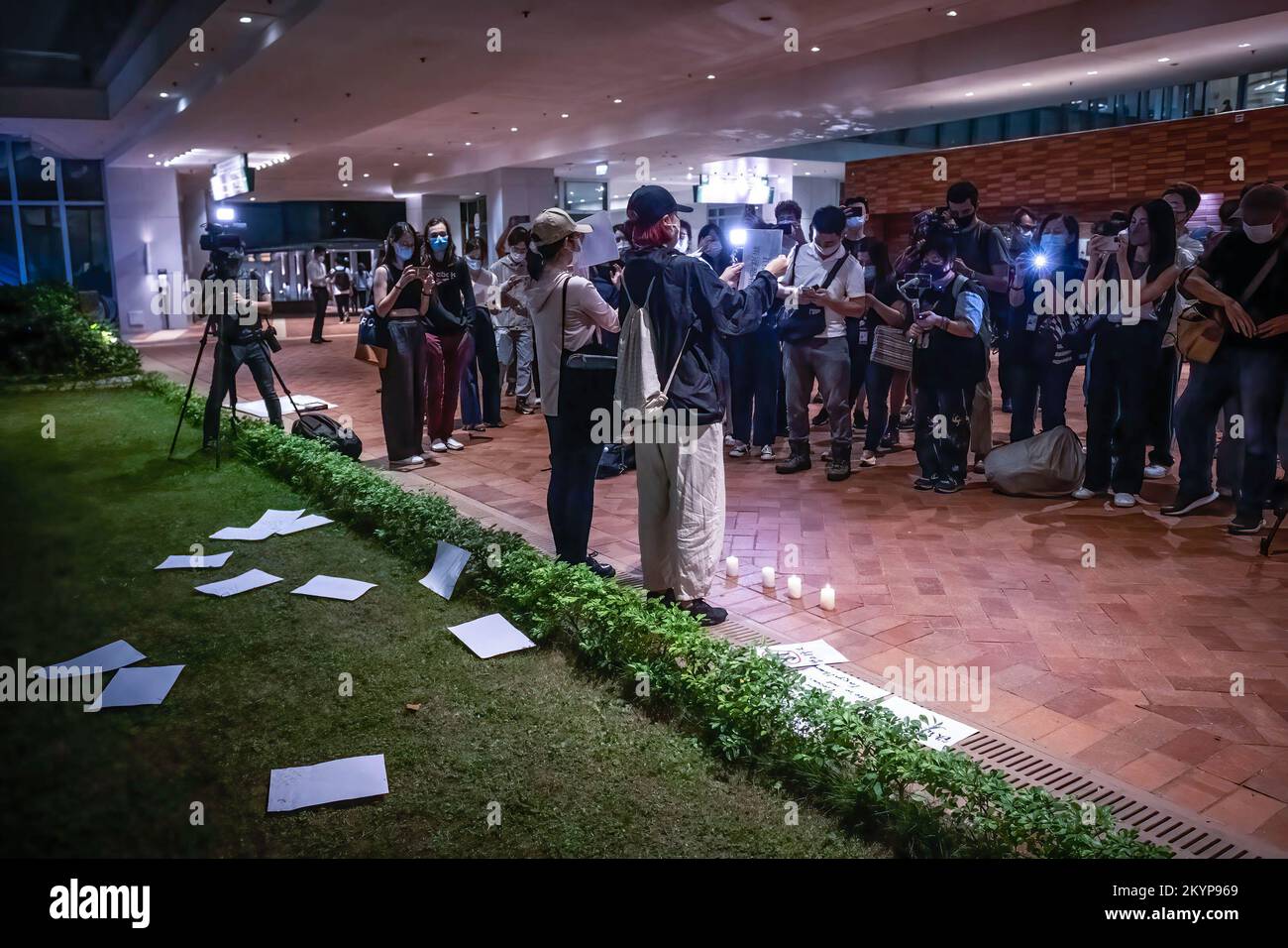 Hong Kong, China. 29th Nov, 2022. Protesters gather during the ...