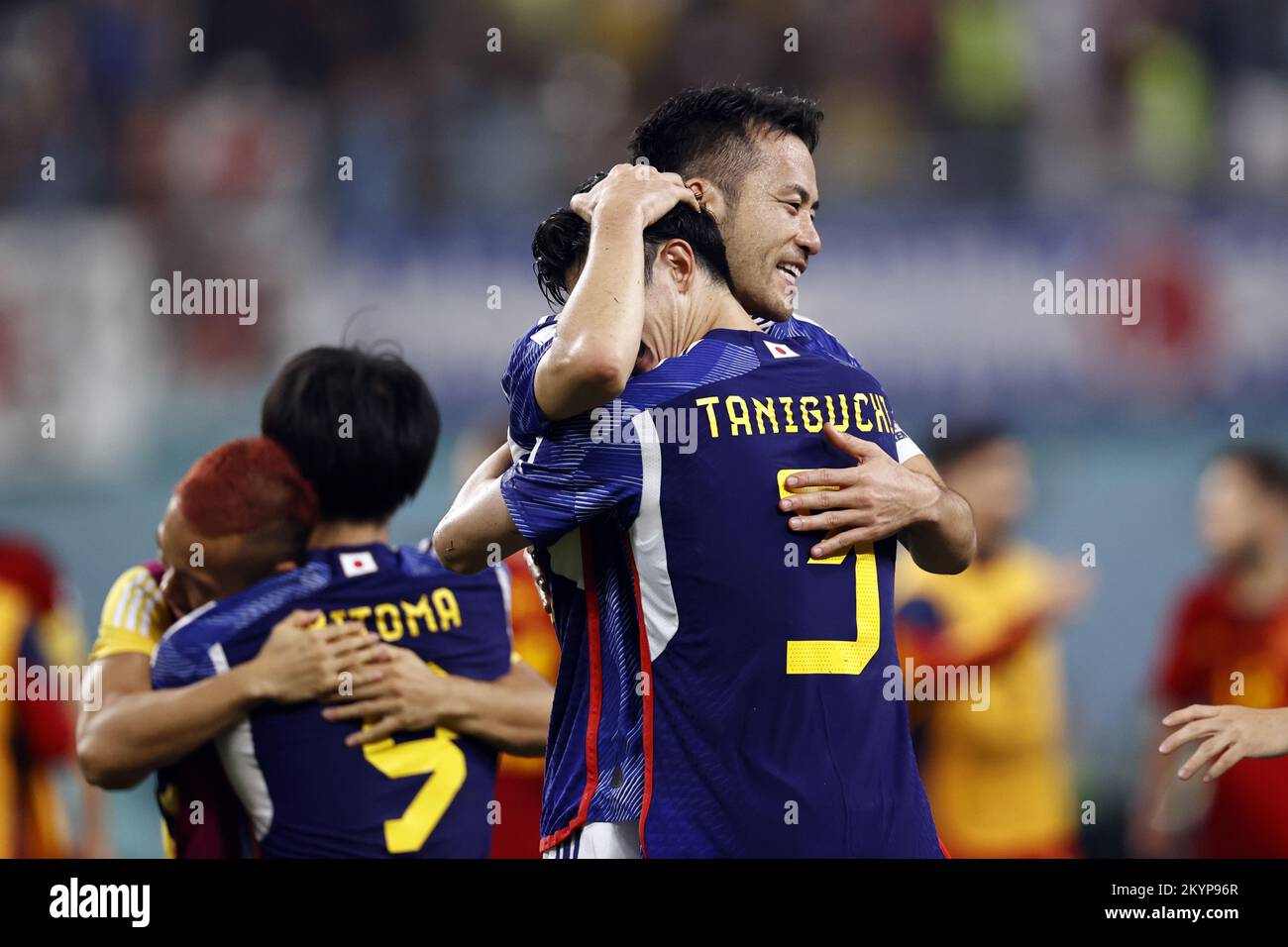 Ar-Rayyan, Qatar. December 1, 2022, (l-r) Maya Yoshida of Japan, Shogo ...