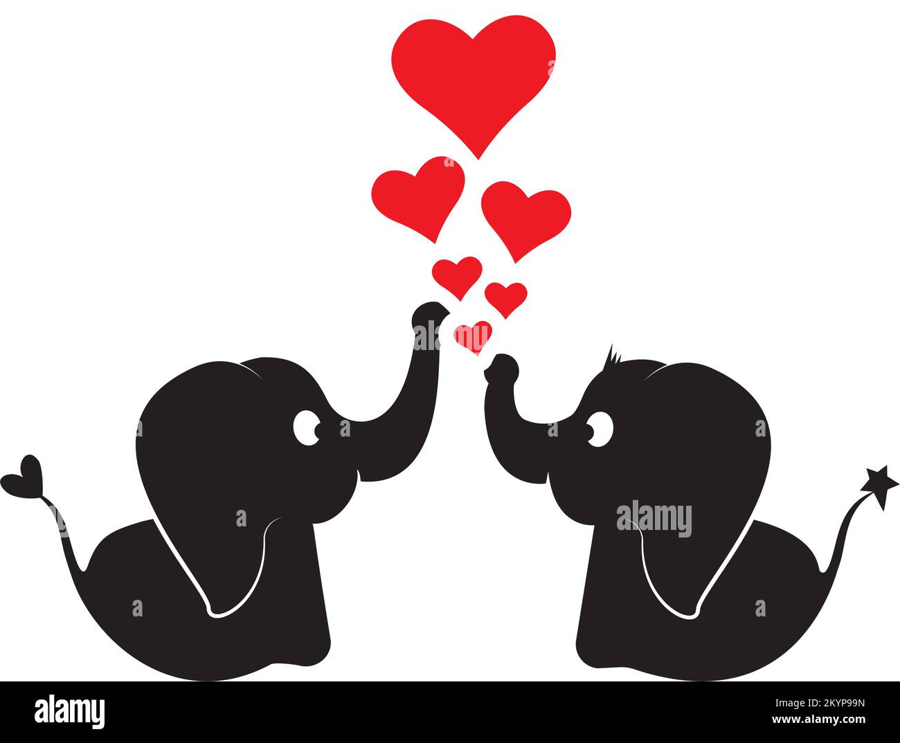Elephant Trunk Heart Silhouette