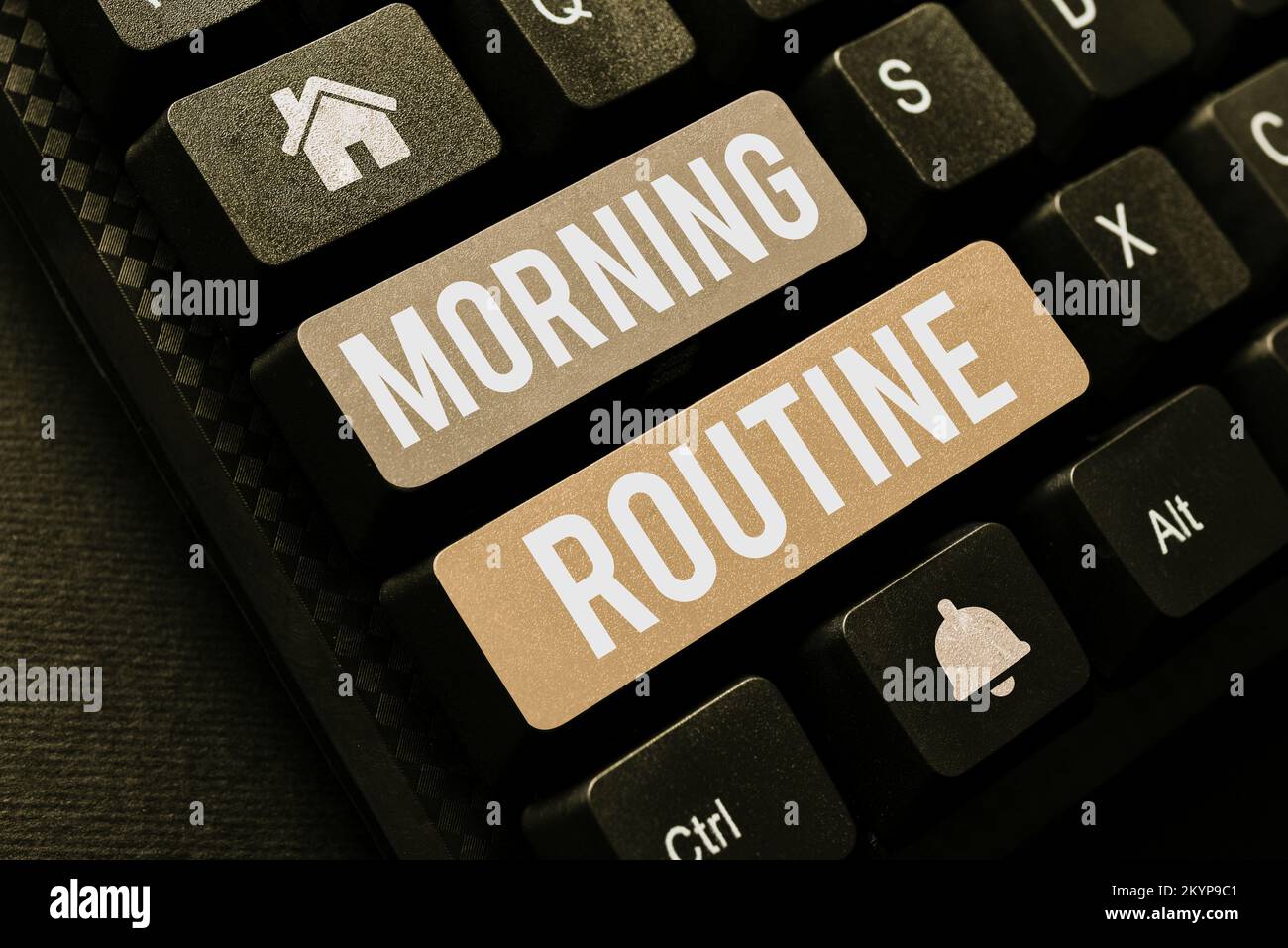 Writing displaying text Morning Routine. Word for initiation of ...