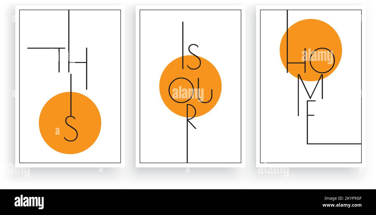 This Is Our Home, vector. Minimalist poster design in two pieces ...