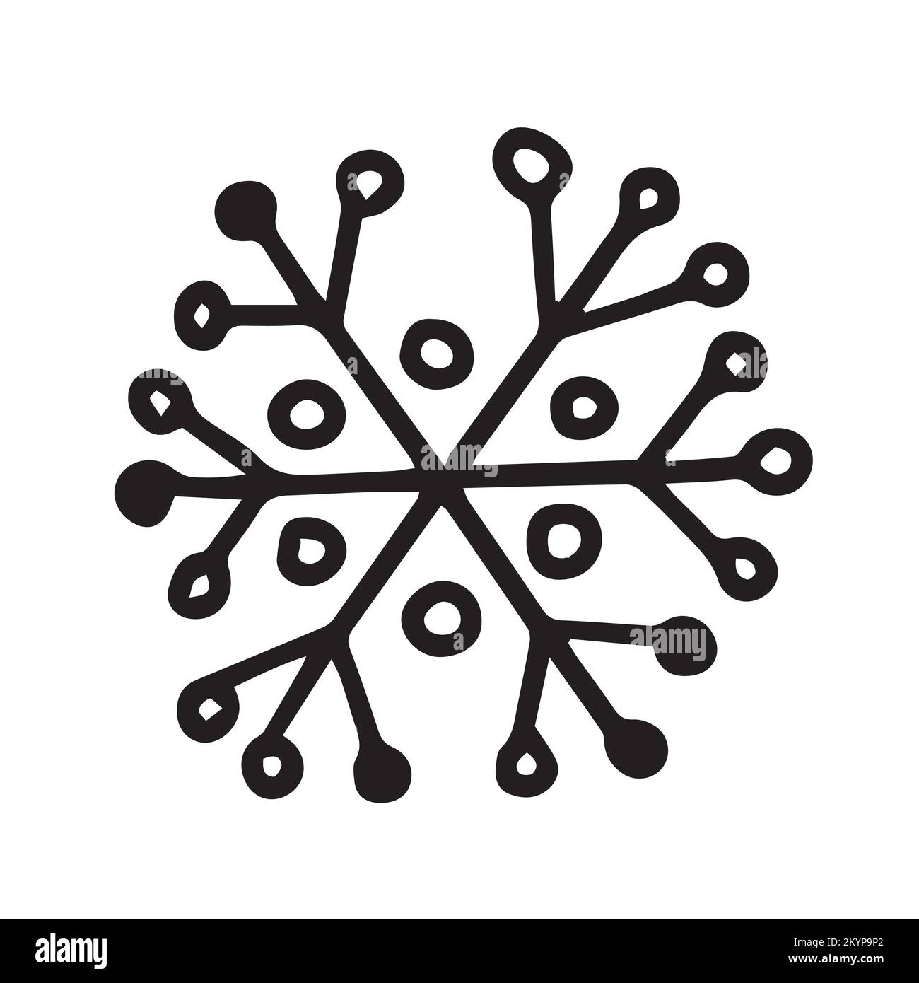 Hand drawn doodle snowflake illustration Stock Vector Image & Art - Alamy